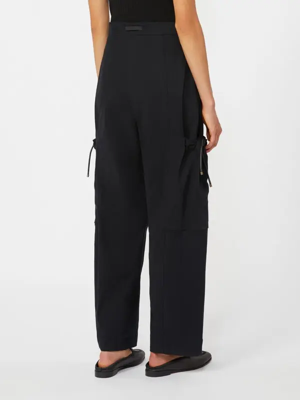 Max Mara Stretch Cotton Cargo Trousers - Black