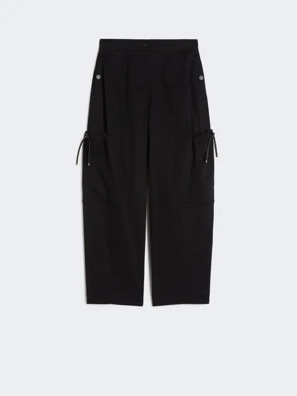 Max Mara Stretch Cotton Cargo Trousers - Black