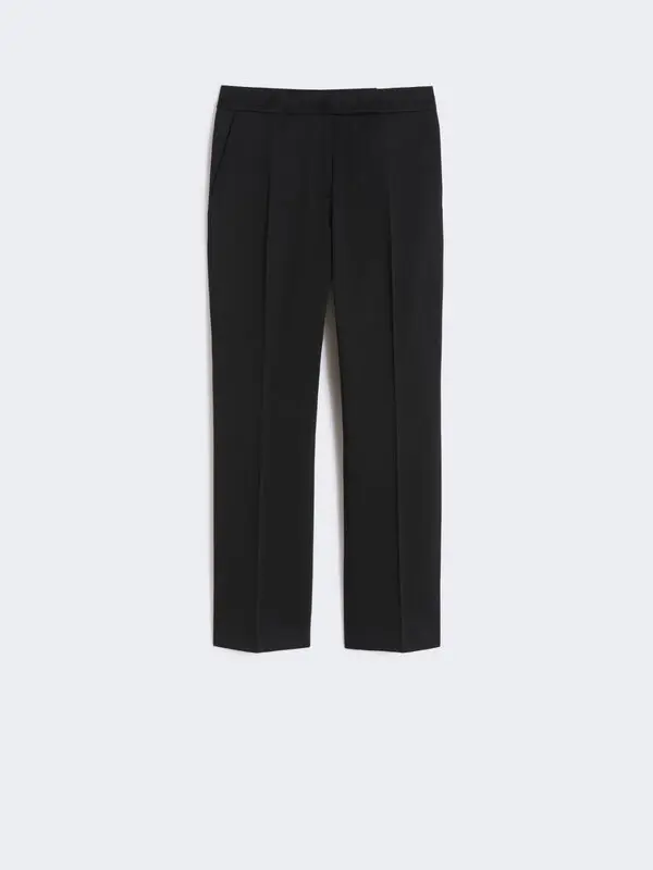 Max Mara Slim-fit Cotton Satin Trousers - Black