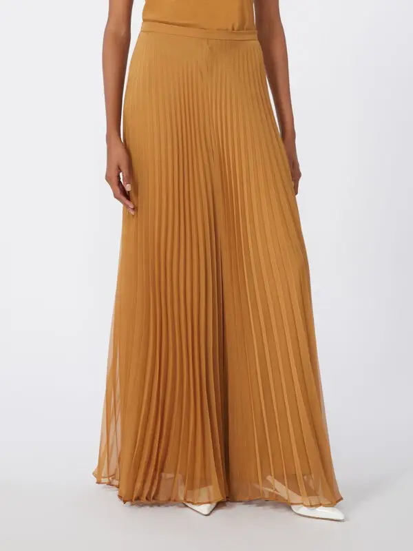 Max Mara Plissé-pleated Chiffon Trousers