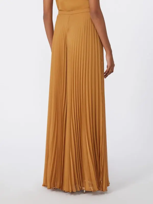 Max Mara Plissé-pleated Chiffon Trousers