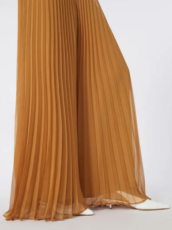 Max Mara Plissé-pleated Chiffon Trousers