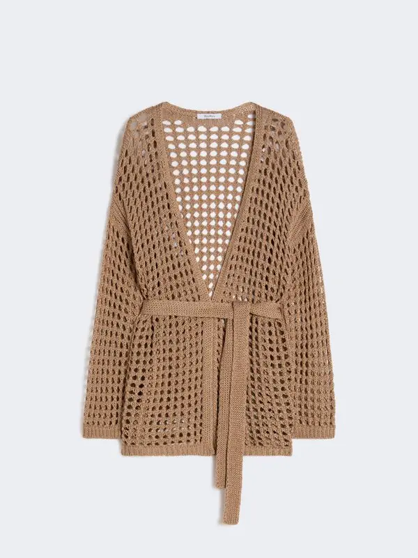 Max Mara Mesh Knit Cotton Cardigan - Desert
