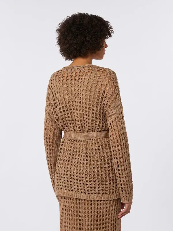 Max Mara Mesh Knit Cotton Cardigan - Desert