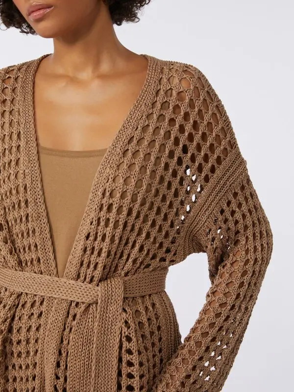 Max Mara Mesh Knit Cotton Cardigan - Desert