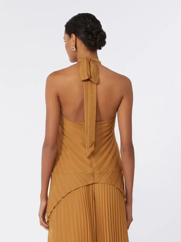 Max Mara Plissé-pleated Chiffon Top