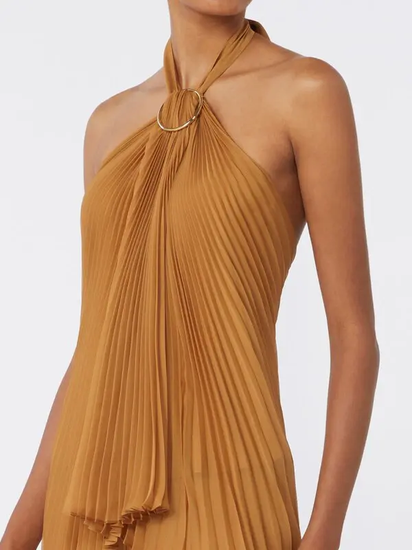 Max Mara Plissé-pleated Chiffon Top