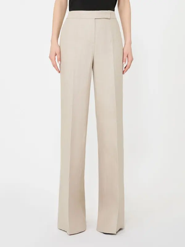 Max Mara Wide-leg Linen Trousers - Sand