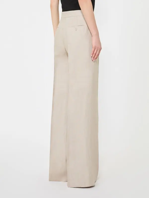 Max Mara Wide-leg Linen Trousers - Sand