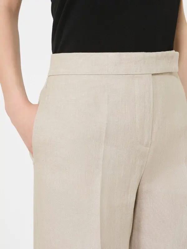 Max Mara Wide-leg Linen Trousers - Sand