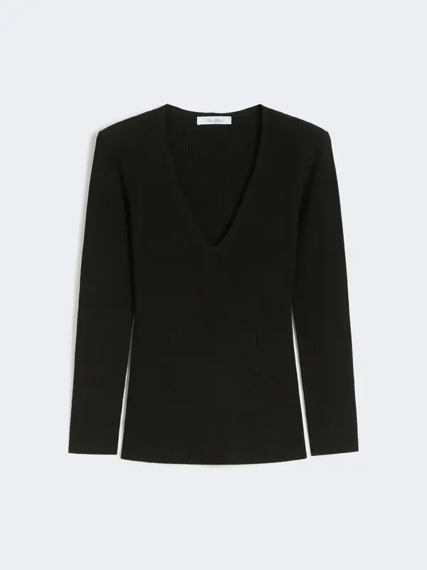 Max Mara Viscose Blend Ribbed Jumper - Black