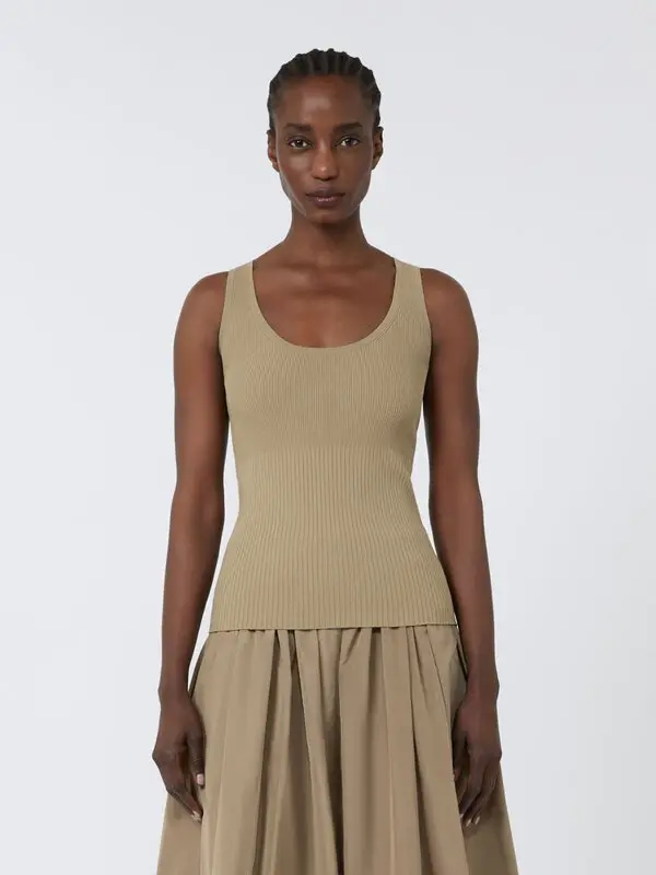 Max Mara Viscose-blend Knit Top - Kaki