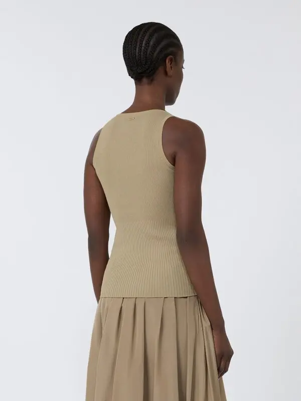 Max Mara Viscose-blend Knit Top - Kaki