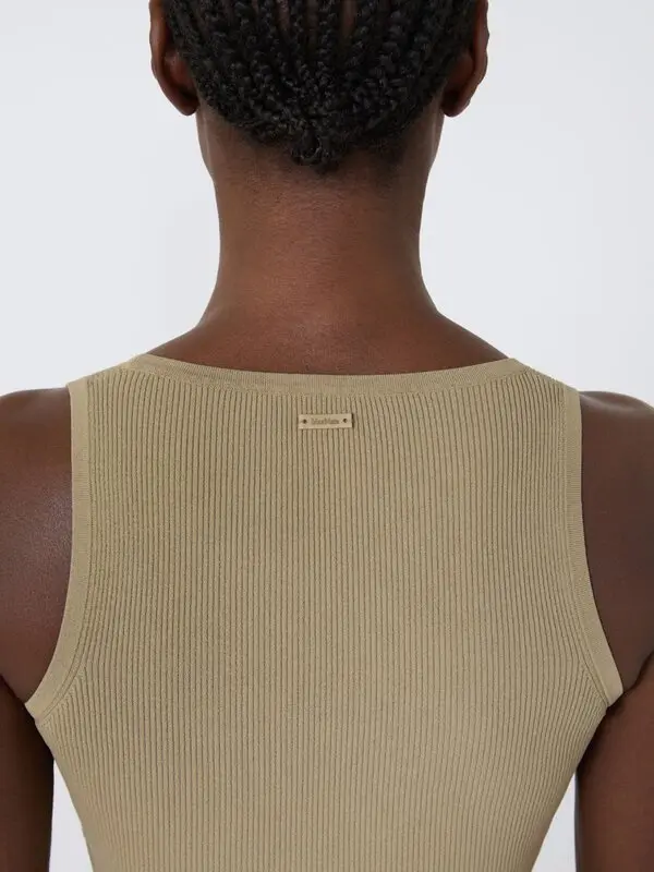 Max Mara Viscose-blend Knit Top - Kaki