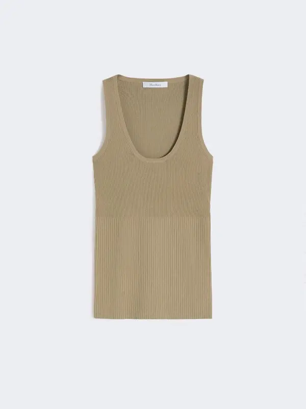 Max Mara Viscose-blend Knit Top - Kaki