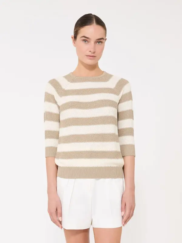 Max Mara Pure Cotton Moss-knit Sweater - Optical White