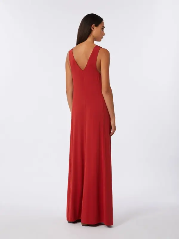 Max Mara Viscose Jersey Fit-and-flare Dress - Red