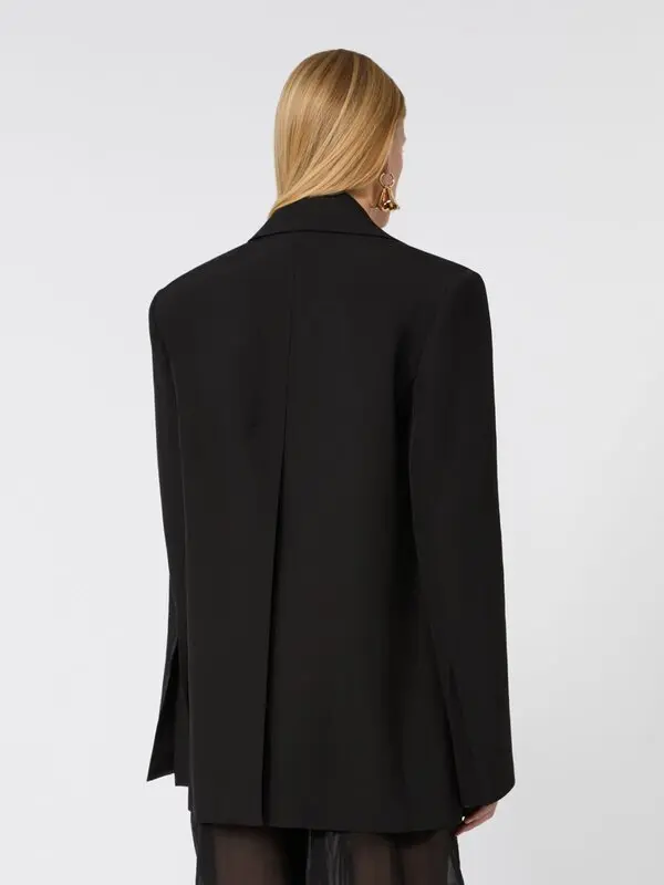 Max Mara Viscose-blend Blazer With Double Collar - Black