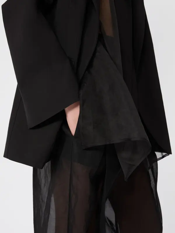 Max Mara Viscose-blend Blazer With Double Collar - Black