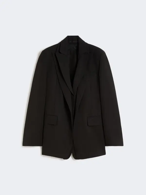 Max Mara Viscose-blend Blazer With Double Collar - Black