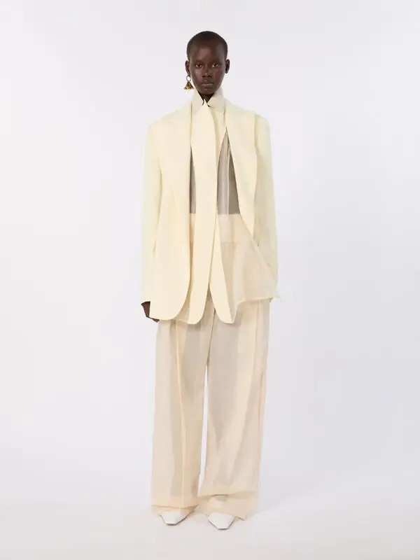 Max Mara Viscose-blend Double-collar Blazer - Light Yellow