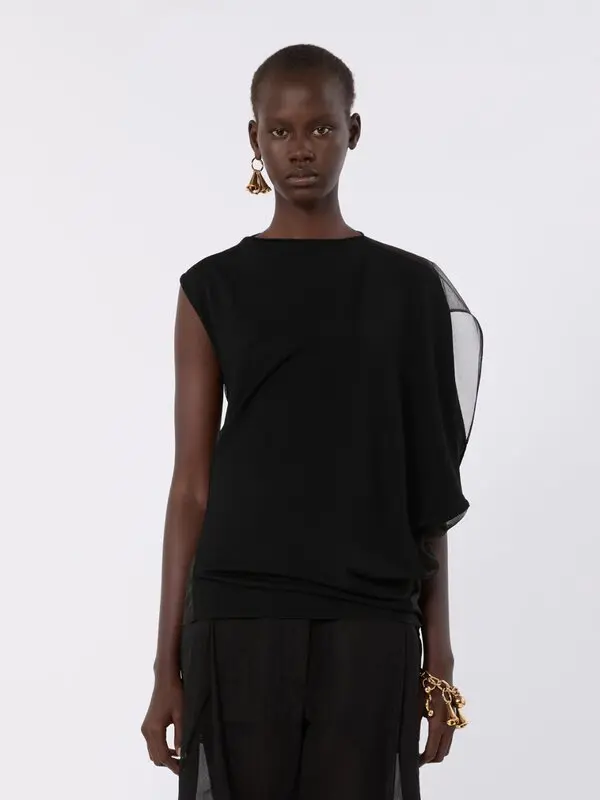 Max Mara Stretch Viscose Asymmetrical Top