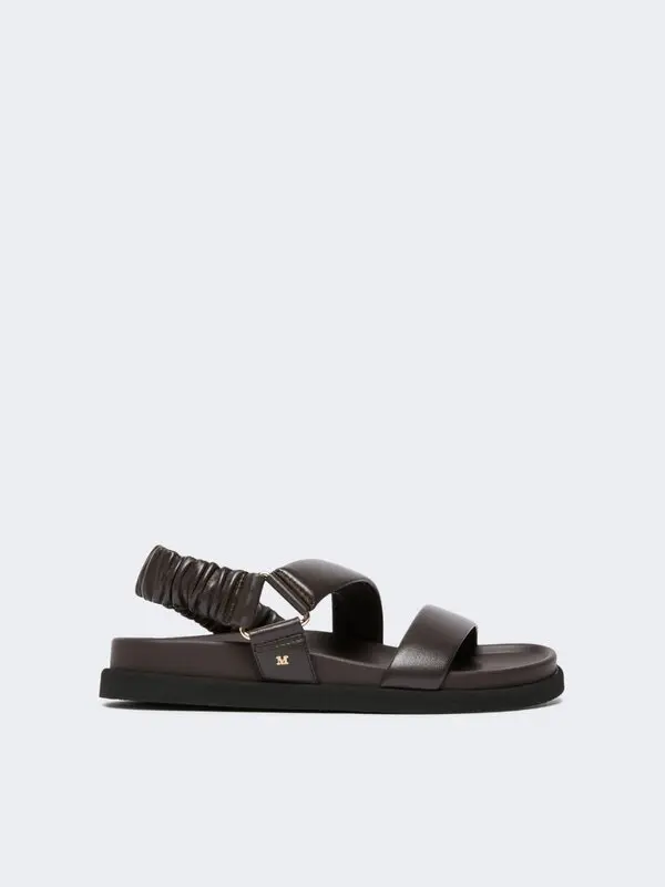 Max Mara Leather Fussbett Sandals - Chocolate