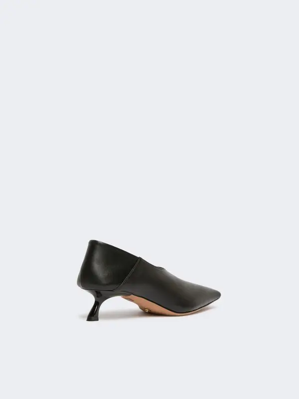 Max Mara Nappa Leather Pumps With Foldable Back - Black
