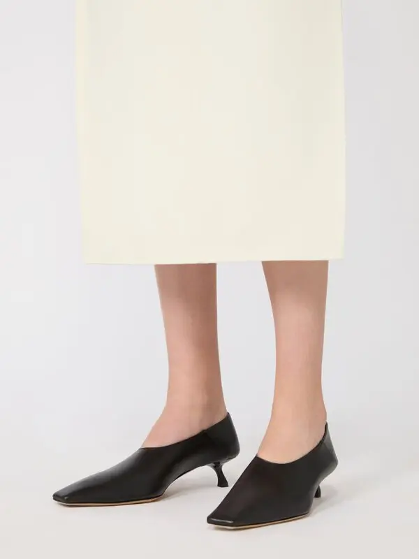Max Mara Nappa Leather Pumps With Foldable Back - Black