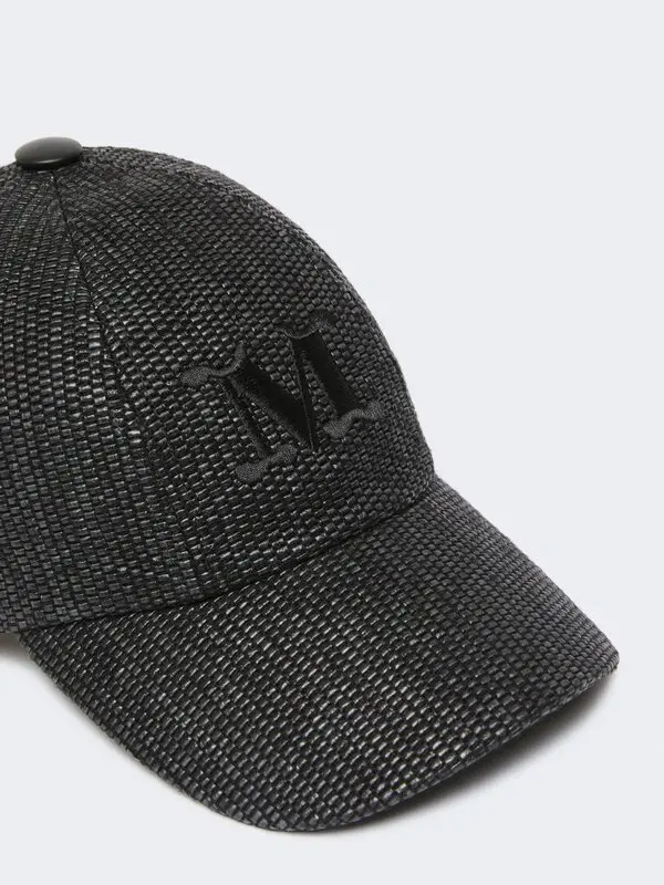 Max Mara Raffia-effect Basketweave Baseball Cap