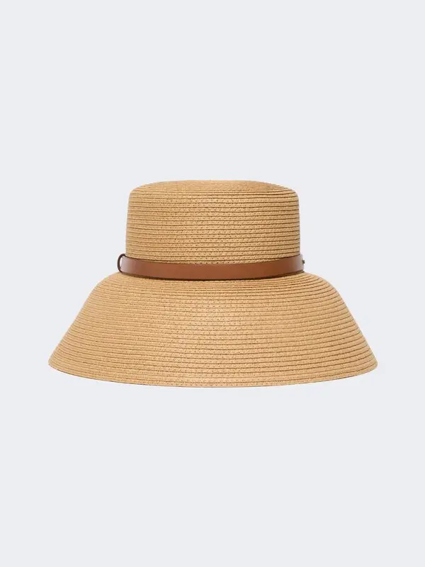 Max Mara Wide Brim Lampshade Hat - Beige