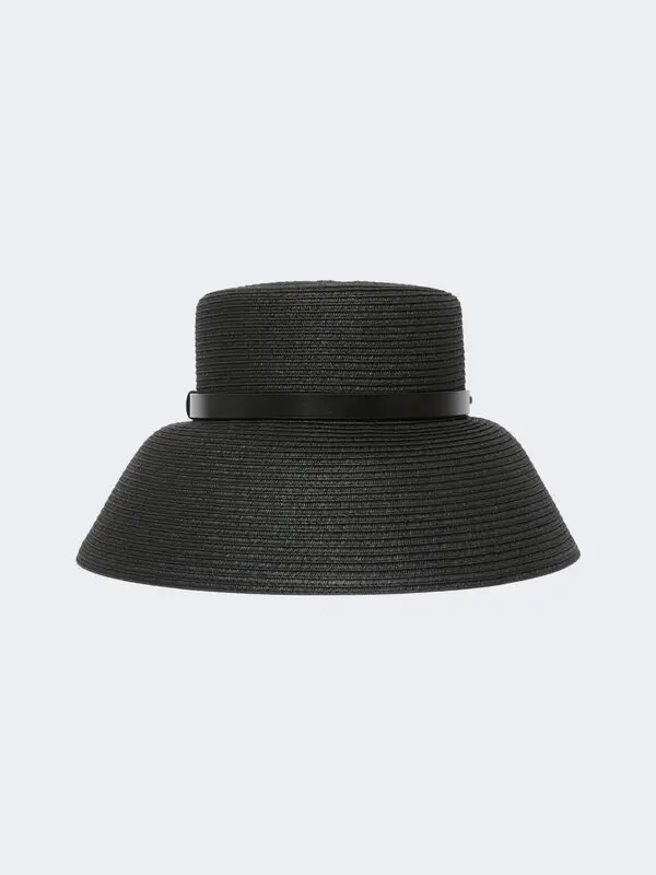 Max Mara Lampshade Paper Yarn Hat - Black