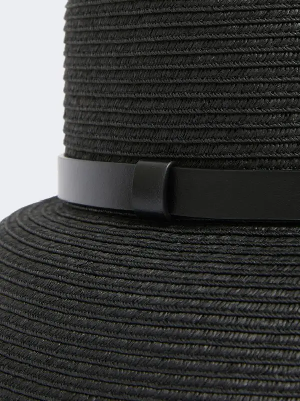 Max Mara Lampshade Paper Yarn Hat - Black