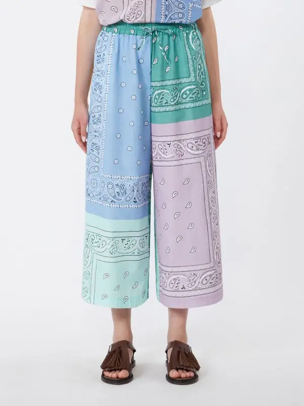 Max Mara Printed Cotton Poplin Trousers