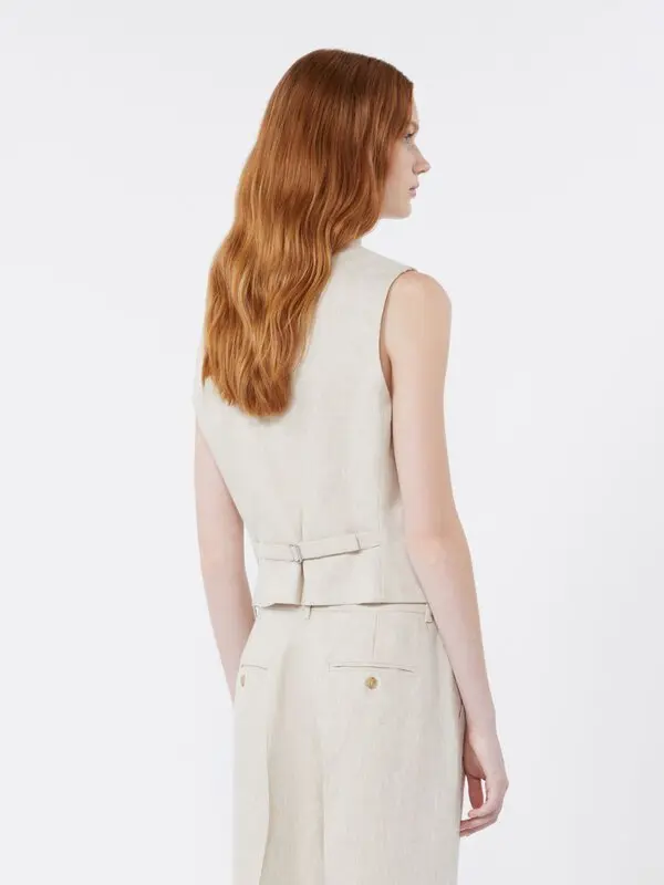 Max Mara Linen Canvas Waistcoat - Ecru