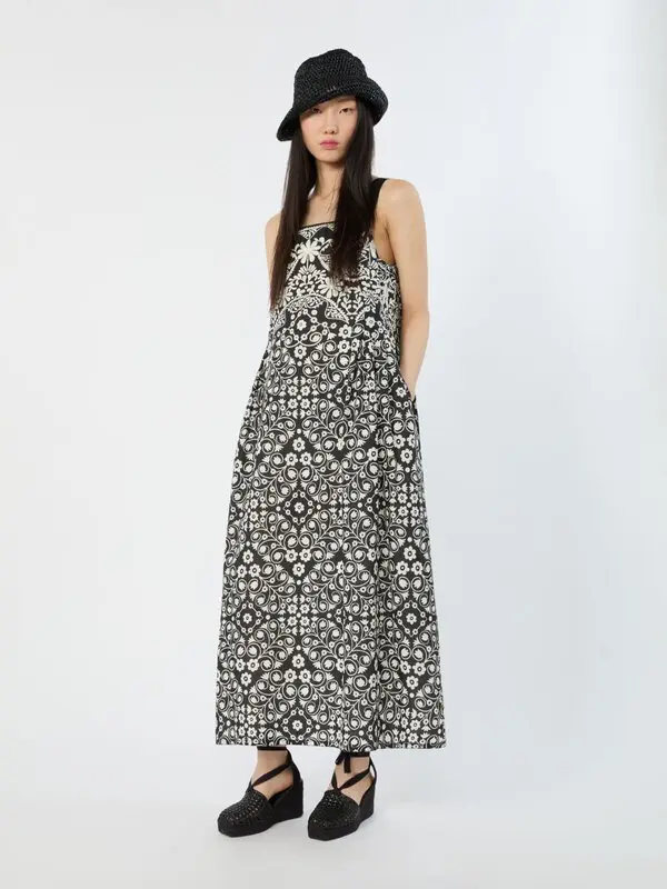 Max Mara Printed Cotton Voile Maxi Dress