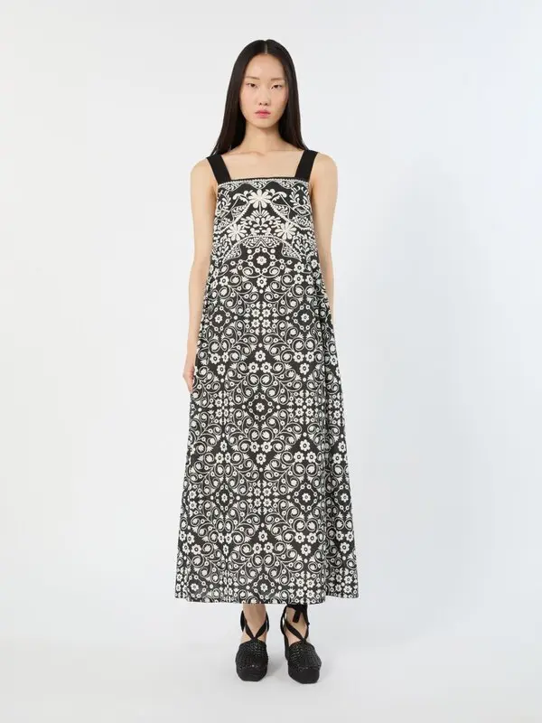 Max Mara Printed Cotton Voile Maxi Dress