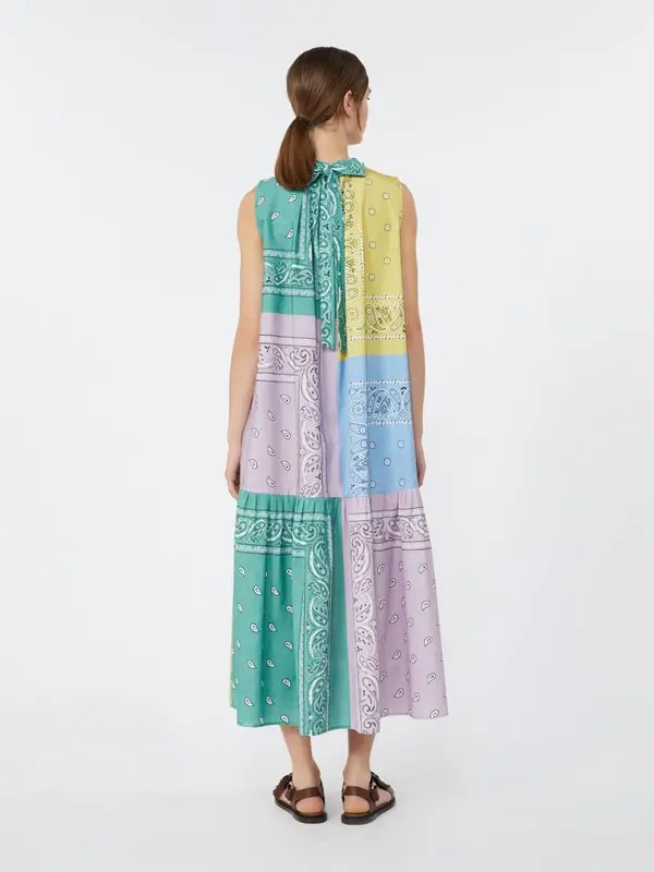 Max Mara Printed Cotton Poplin Long Dress