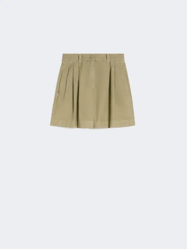 Max Mara Cotton Panama Bermuda Shorts - Olive Green