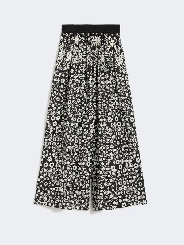 Max Mara Wide-leg Printed Cotton Trousers