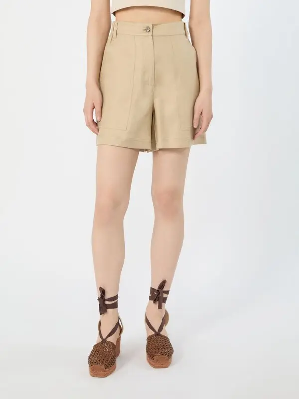 Max Mara Pure Linen Bermuda Shorts