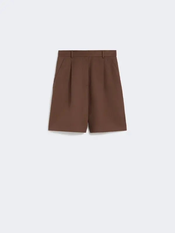 Max Mara Cotton And Linen Canvas Bermuda Shorts - Chocolate