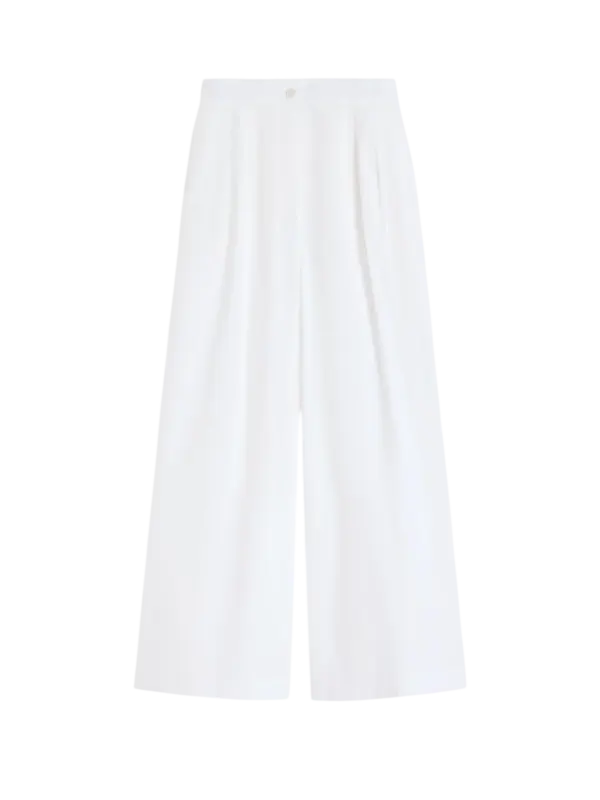Max Mara Wide-leg Cotton Poplin Trousers - White