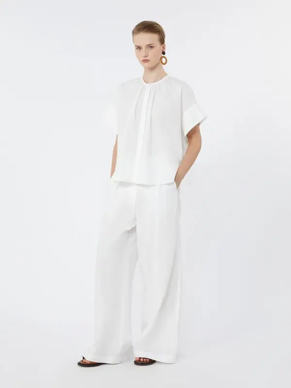 Max Mara Wide-leg Cotton Poplin Trousers