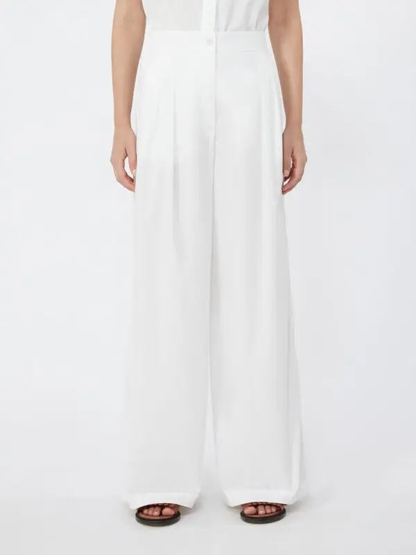 Max Mara Wide-leg Cotton Poplin Trousers