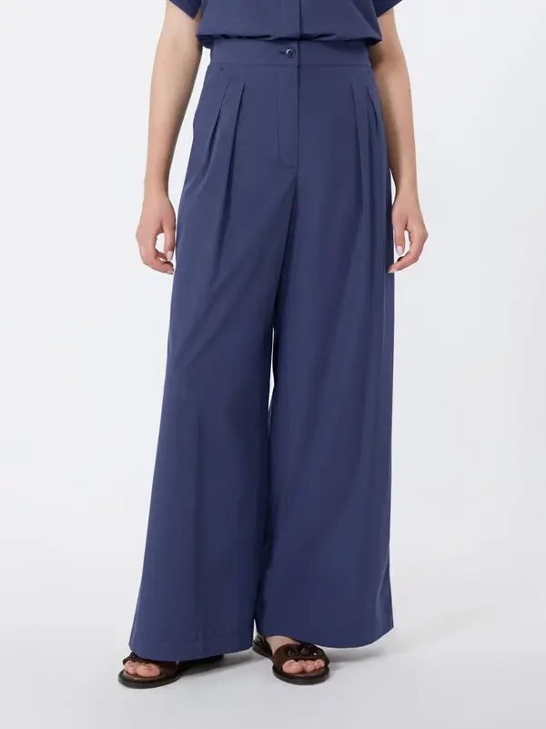 Max Mara Wide-leg Cotton Poplin Trousers