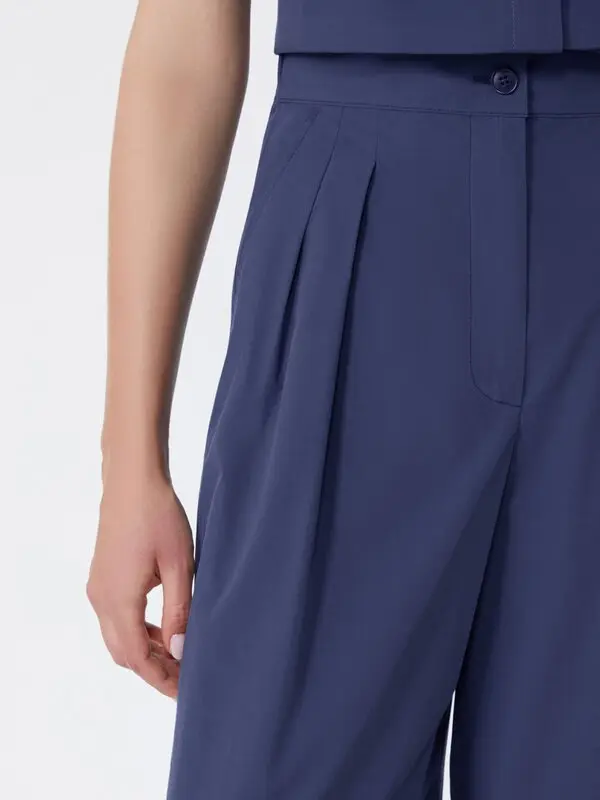 Max Mara Wide-leg Cotton Poplin Trousers
