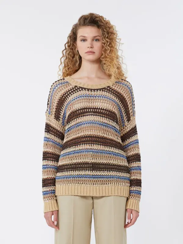 Max Mara Linen And Cotton Yarn Jumper - Brown