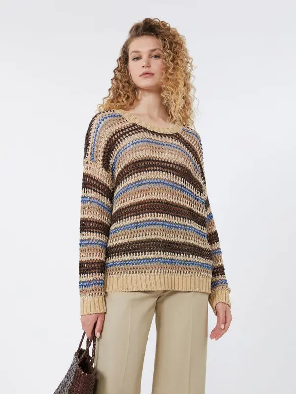 Max Mara Linen And Cotton Yarn Jumper - Brown