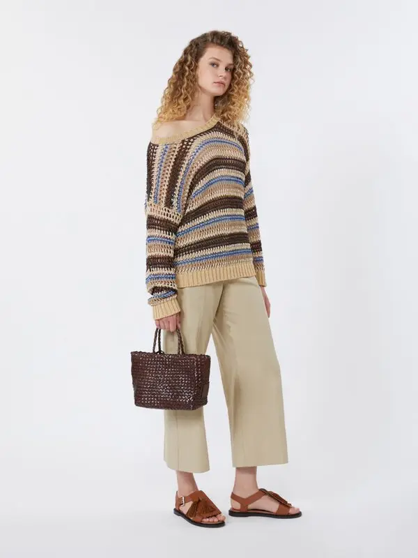 Max Mara Linen And Cotton Yarn Jumper - Brown